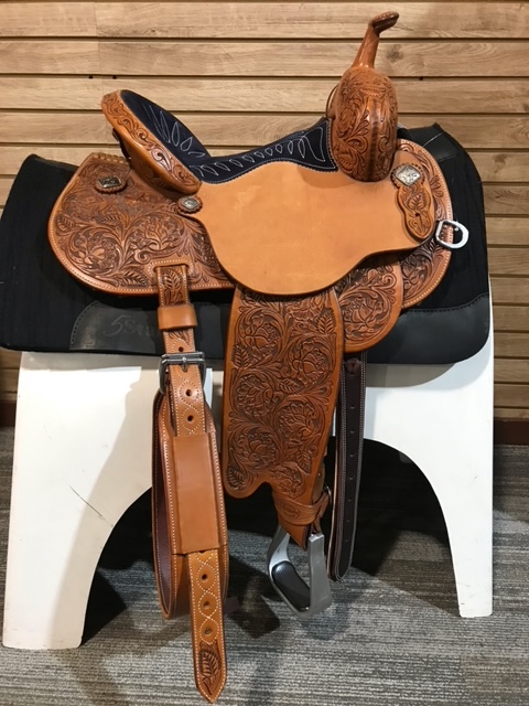 14" Lisa Lockhart with Navy Suede Seat by Martin Saddlery